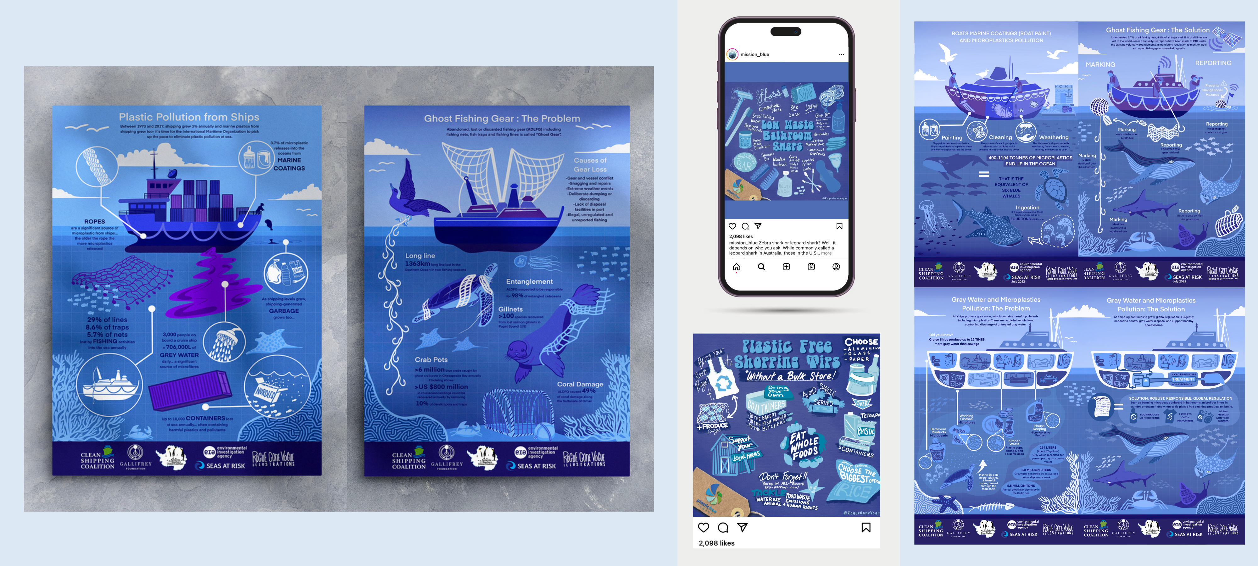 Ocean Conservation Illustrated Infographics - Josephine Vermilye - UAL ...